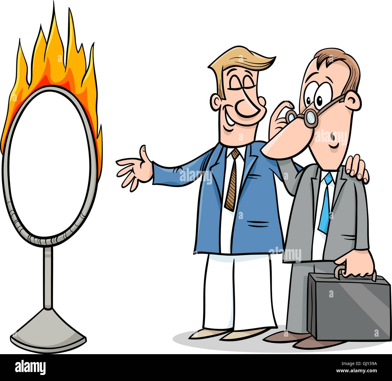 jumping through hoops cartoon Stock Vector Image & Art - Alamy