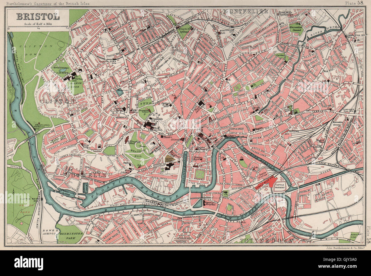 Antique map of bristol hi-res stock photography and images - Alamy