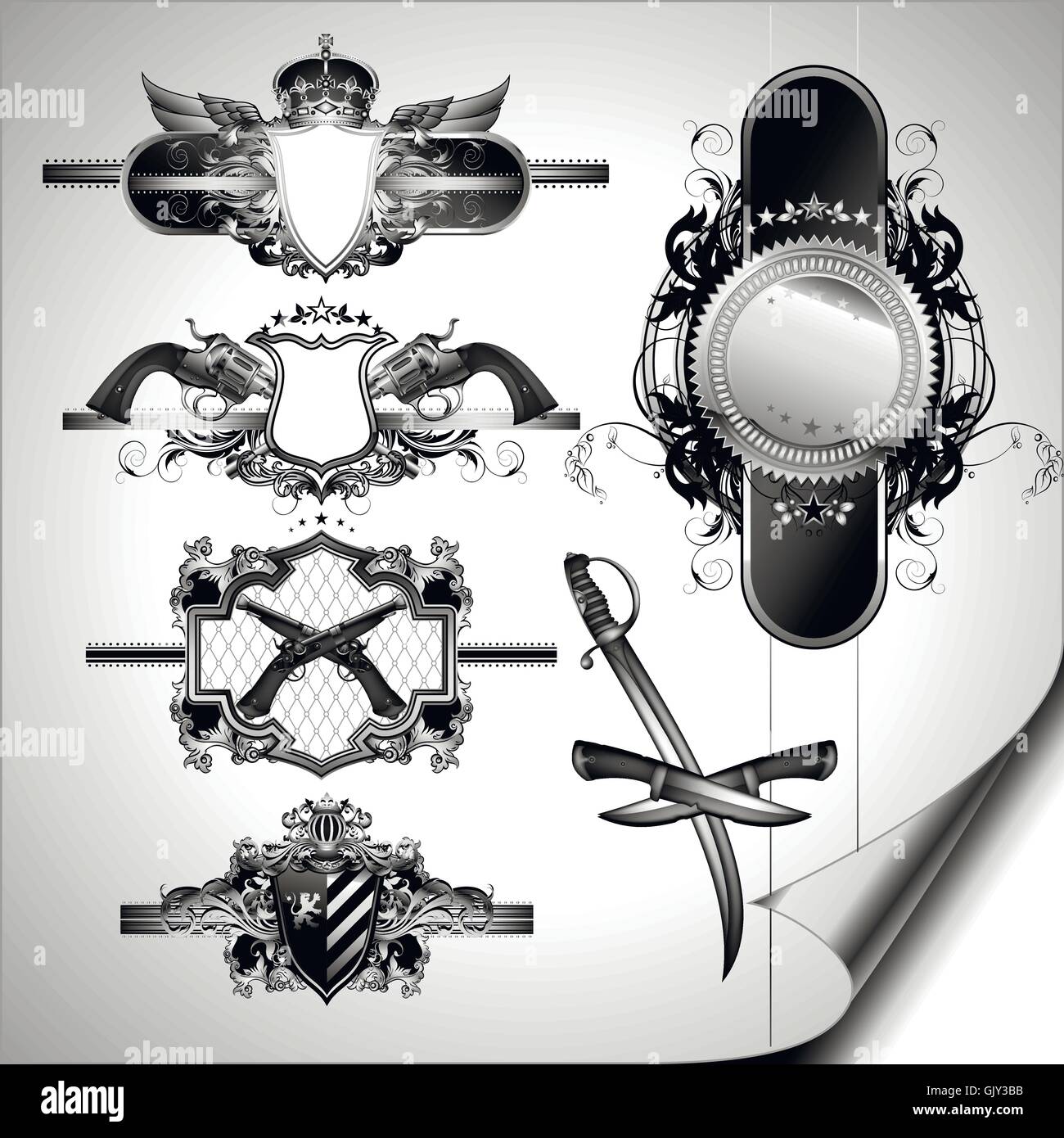 set of ornamental labels Stock Vector Image & Art - Alamy