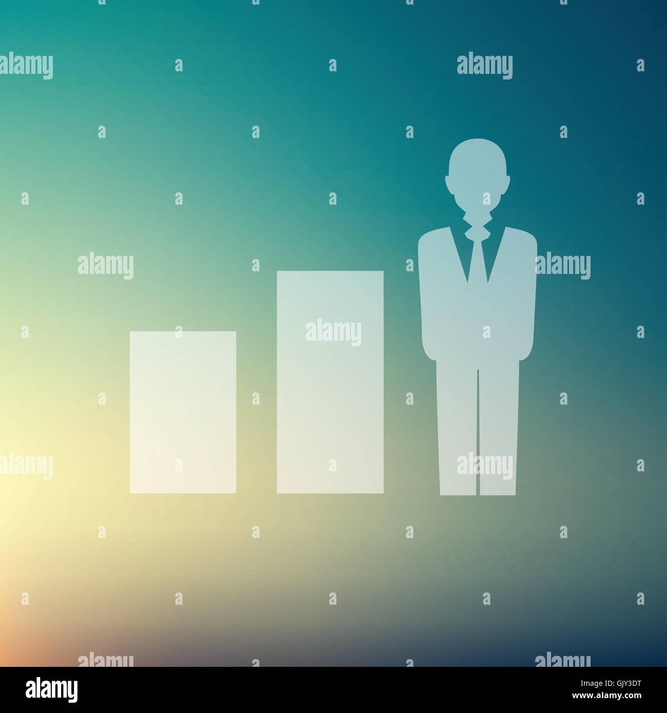 Man with growing diagram in flat style icon Stock Vector Image & Art ...