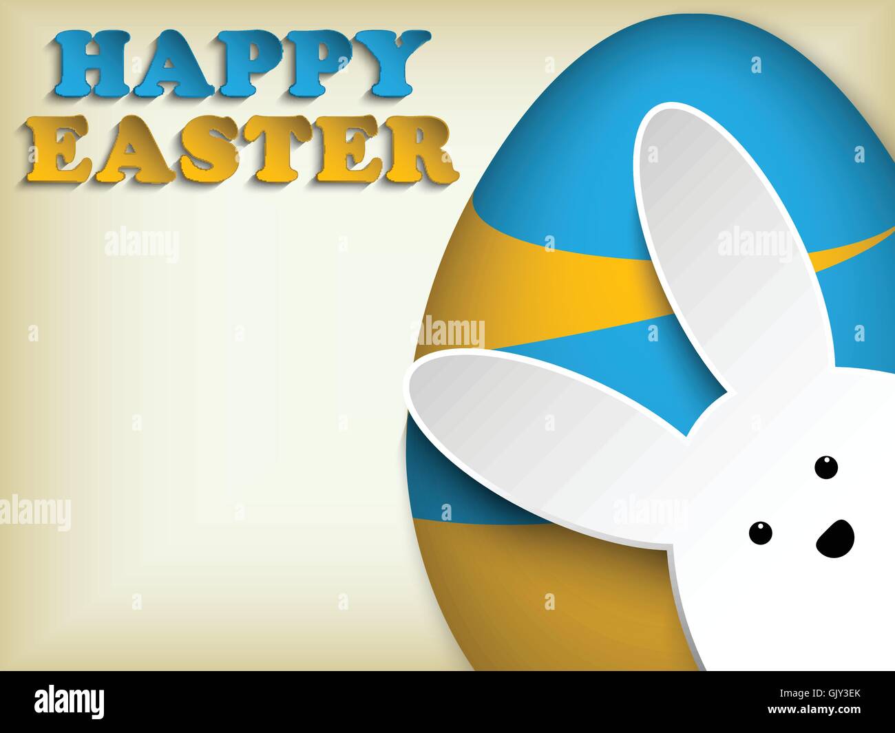 Happy Easter Rabbit Bunny Easter Egg Retro Stock Vector Image & Art - Alamy