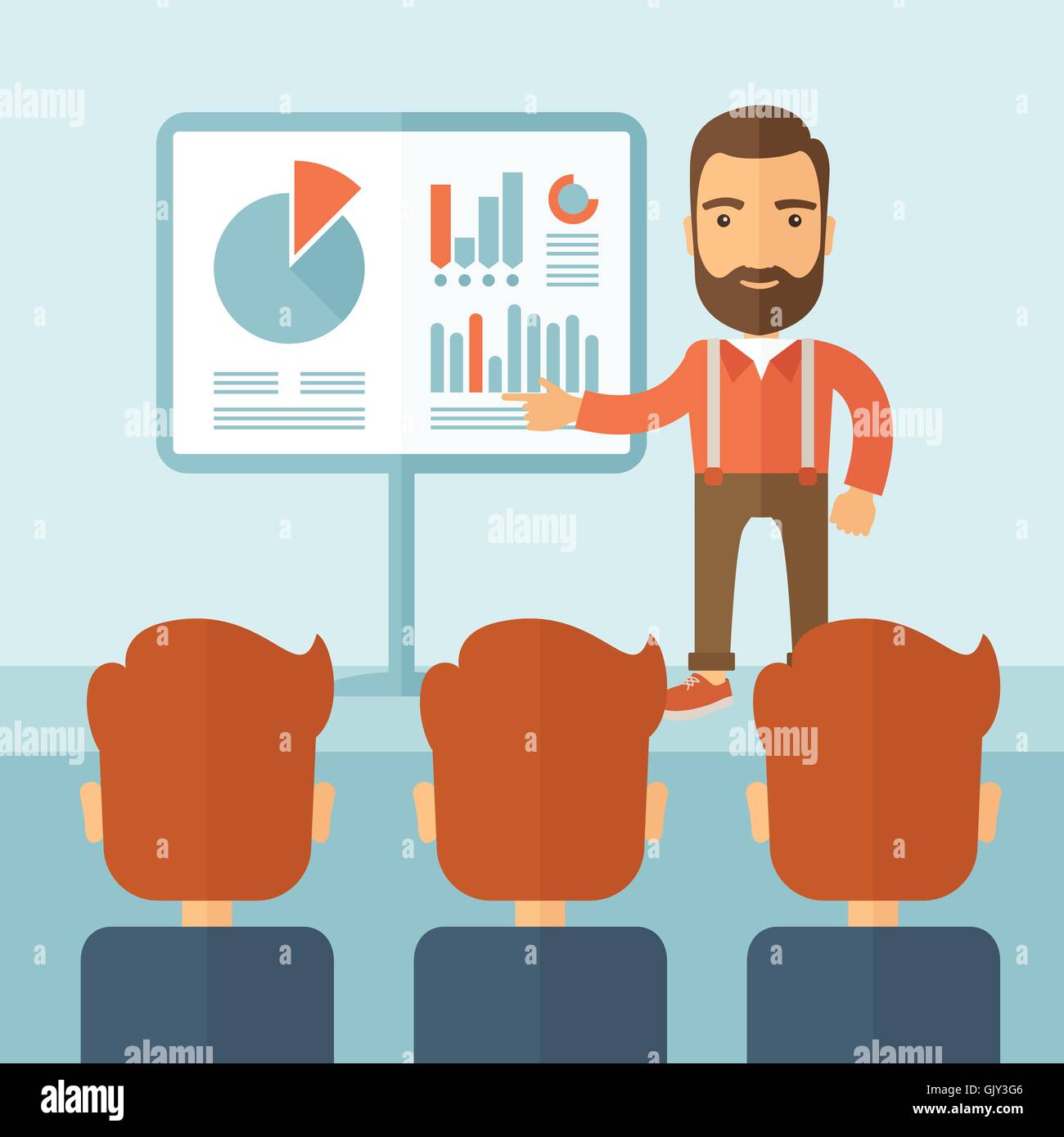 Business man standing conference table Stock Vector Images - Alamy