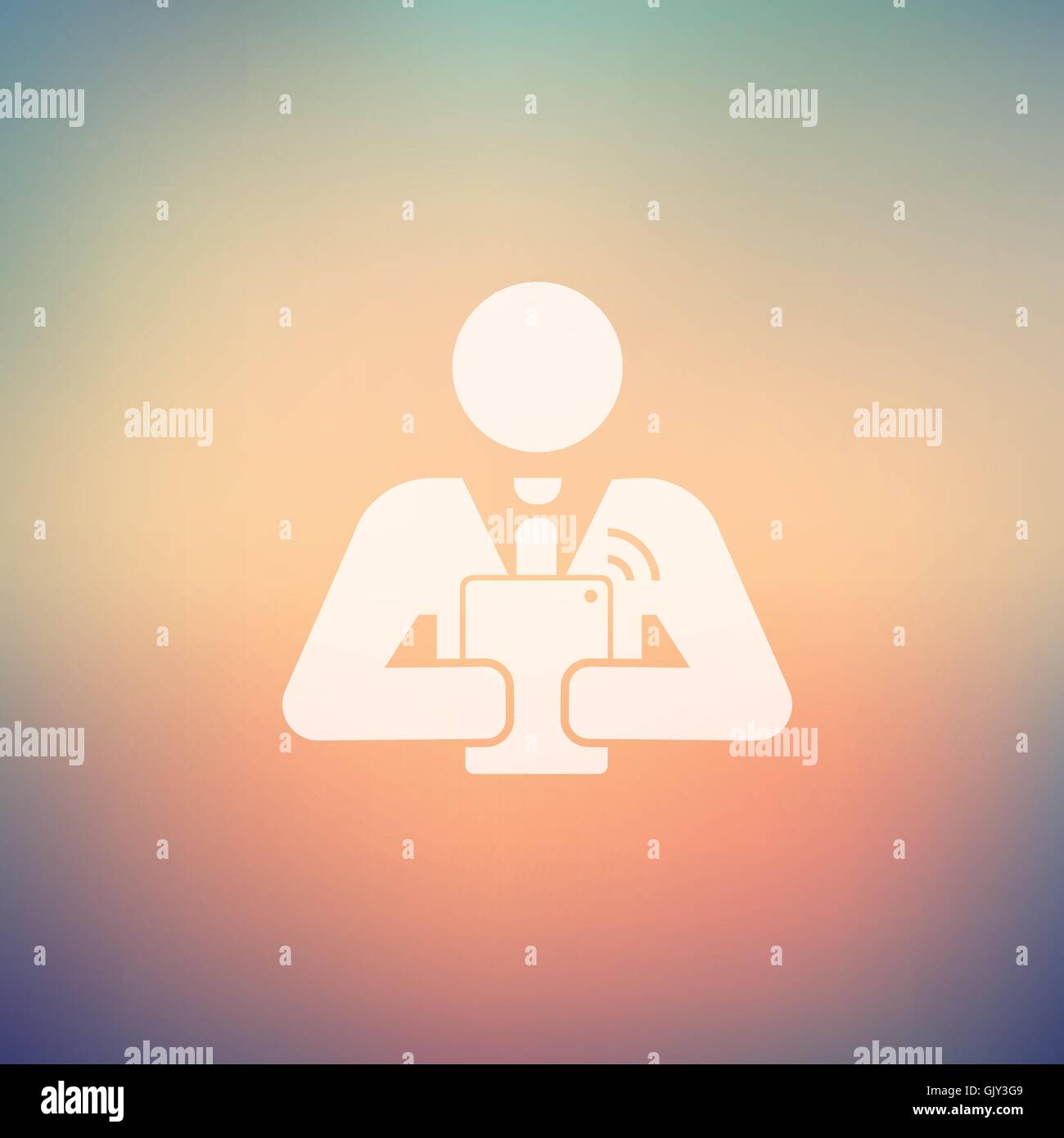 Man holding using mobile Stock Vector Images - Alamy