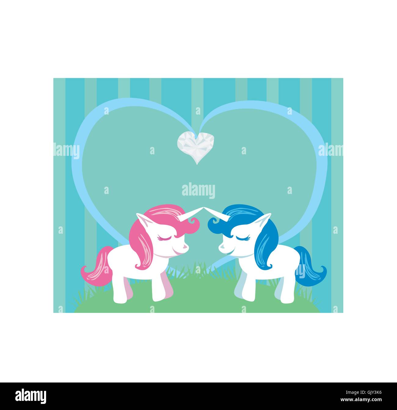 Couple of cartoon unicorns in love Stock Vector Image & Art - Alamy