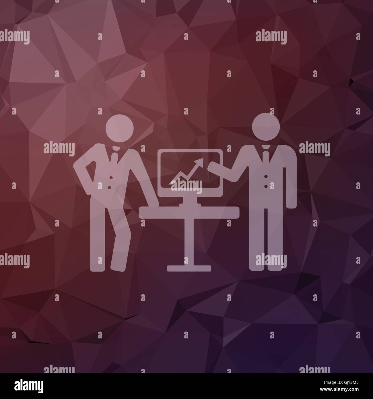 Two men with diagram in flat style icon Stock Vector Image & Art - Alamy