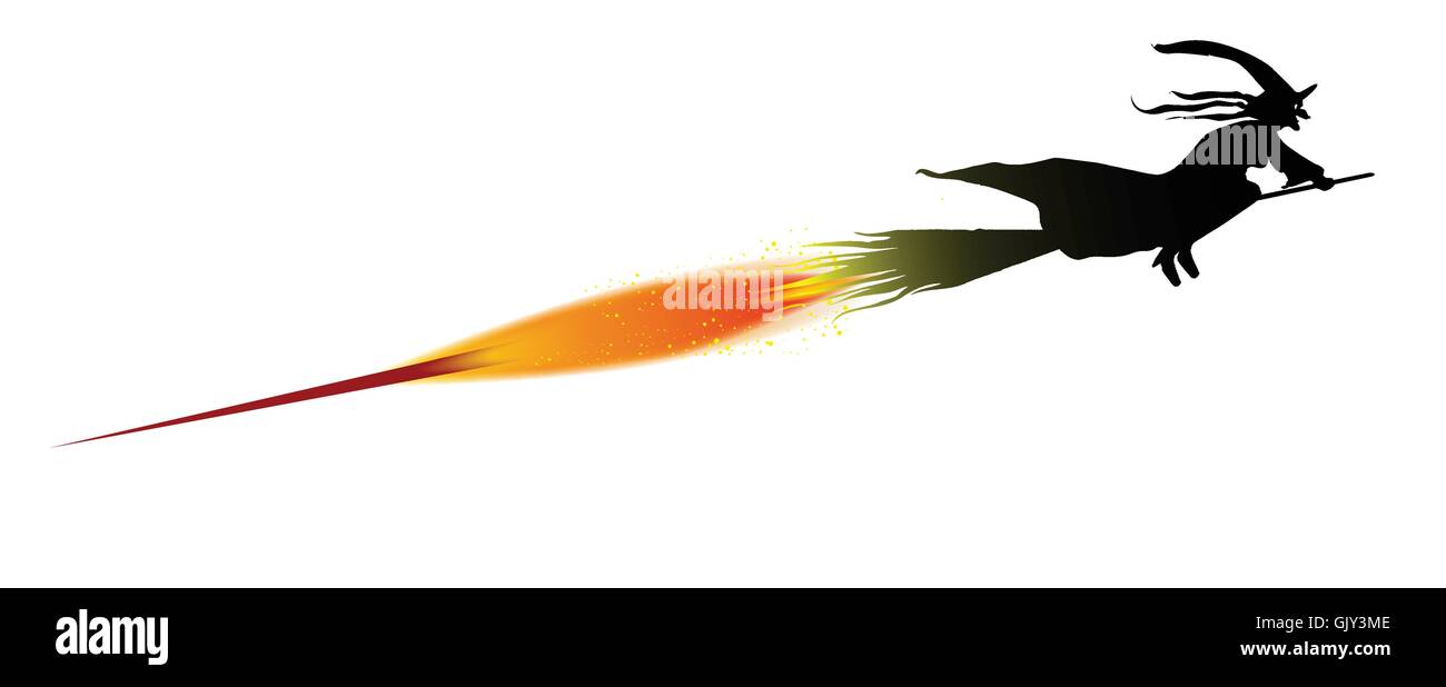 Flying witch hi-res stock photography and images - Alamy