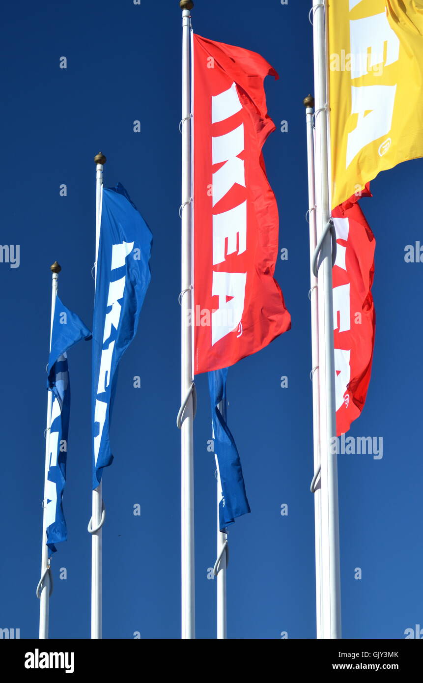 Ikea logo blue sky hi-res stock photography and images - Alamy