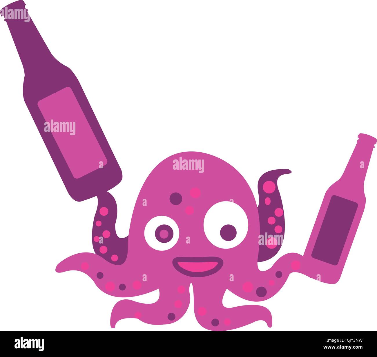 Crazy Octopus Beer Stock Vector Image & Art - Alamy