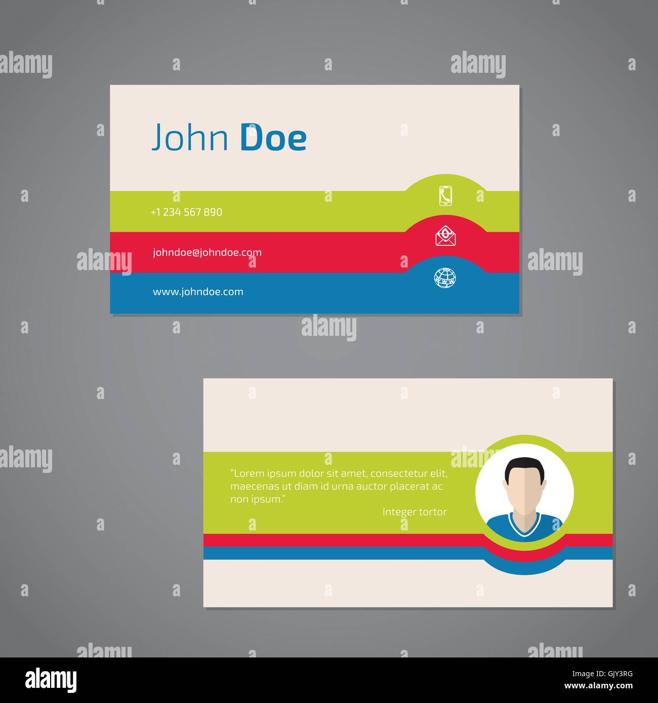 Two sided business card with photo Stock Vector Image & Art - Alamy