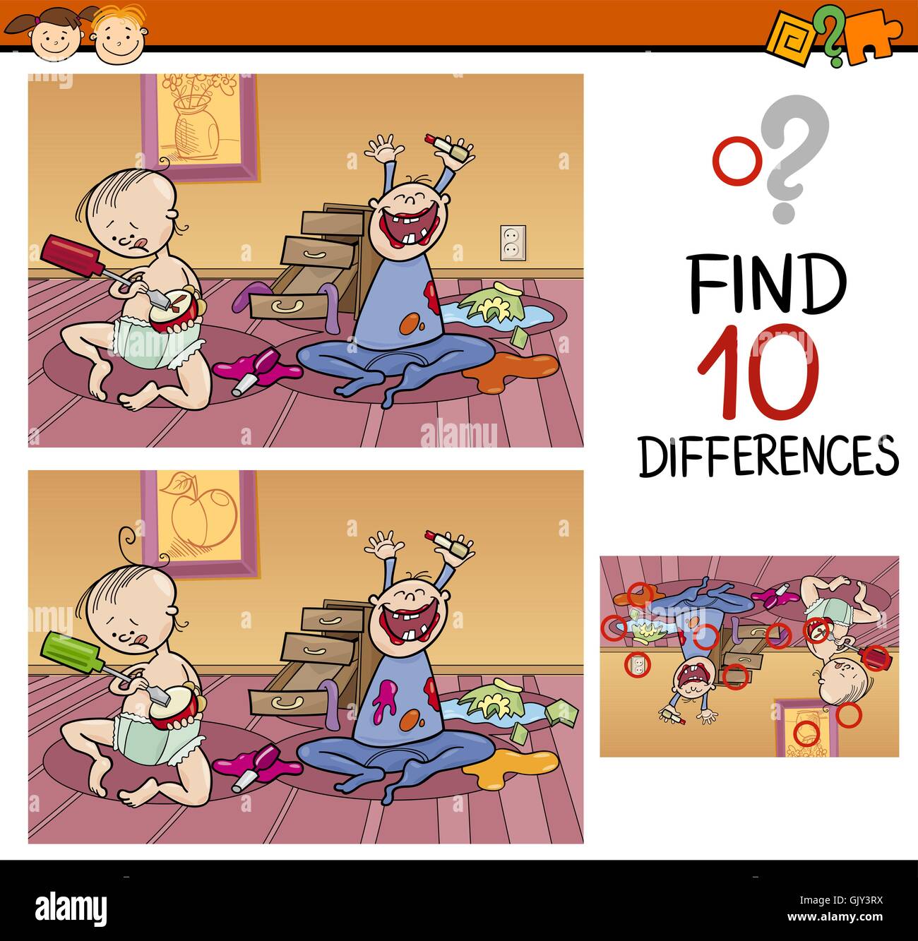Visual puzzle find ten differences hi-res stock photography and images ...