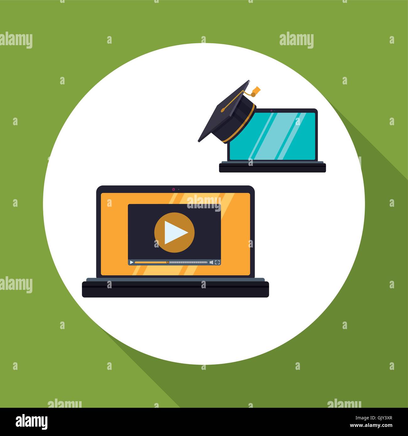E-learning design. Education icon. Isolated illustration , vector Stock ...