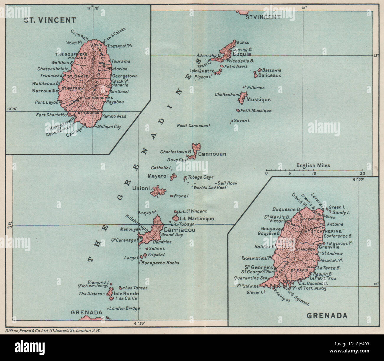 Map of west caribbean grenada hi-res stock photography and images - Alamy