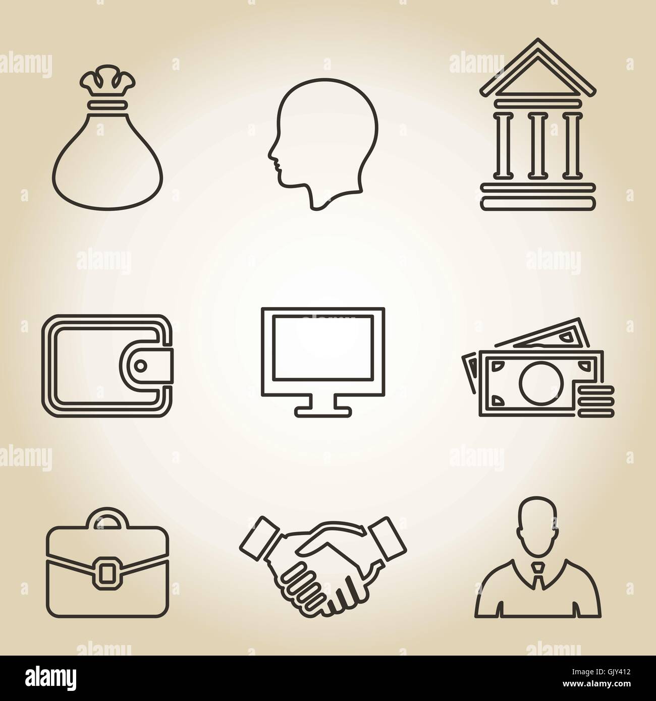 Outline business icon Stock Vector Image & Art - Alamy