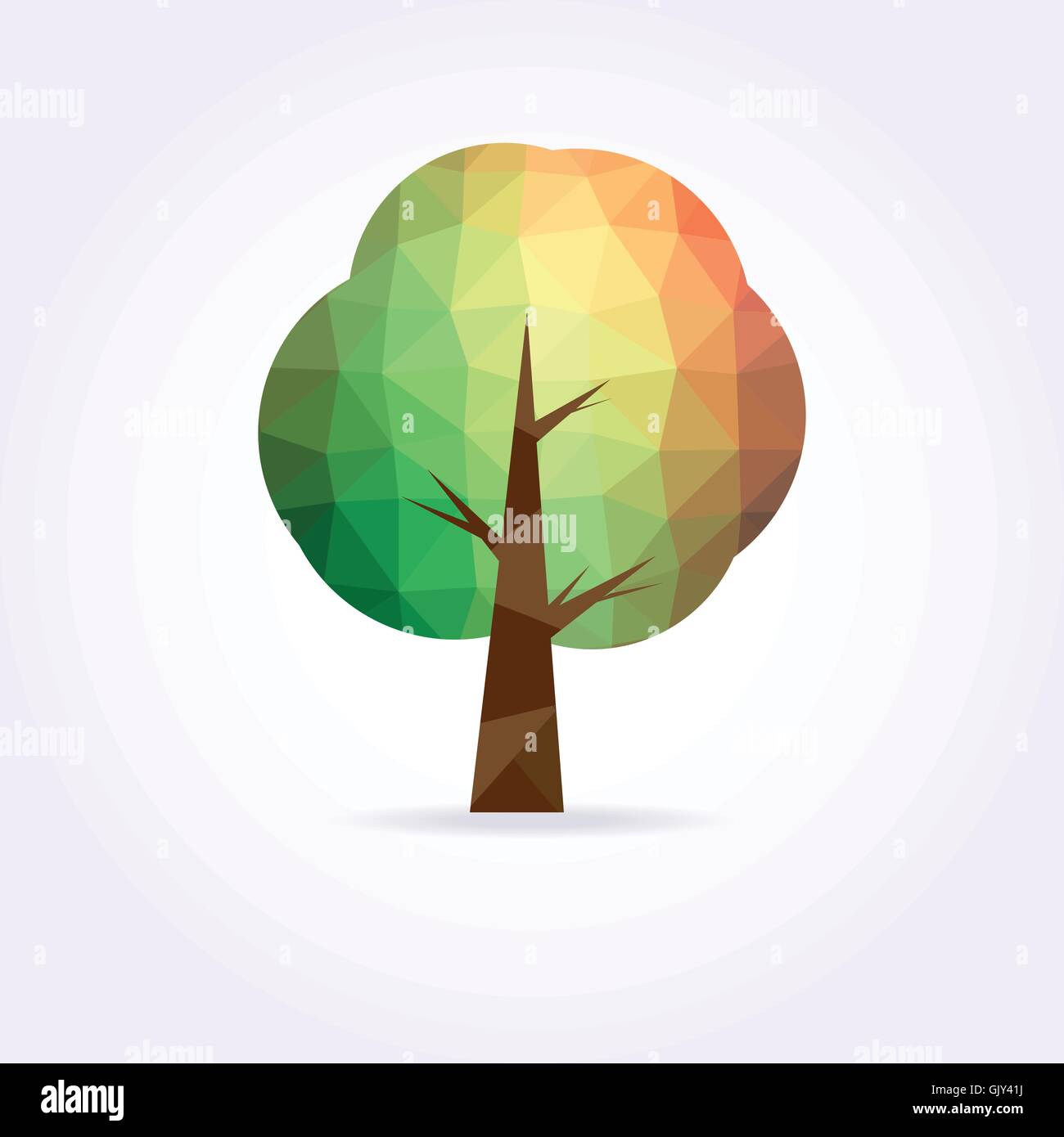 Low poly green and yellow tree icon Stock Vector Image & Art - Alamy