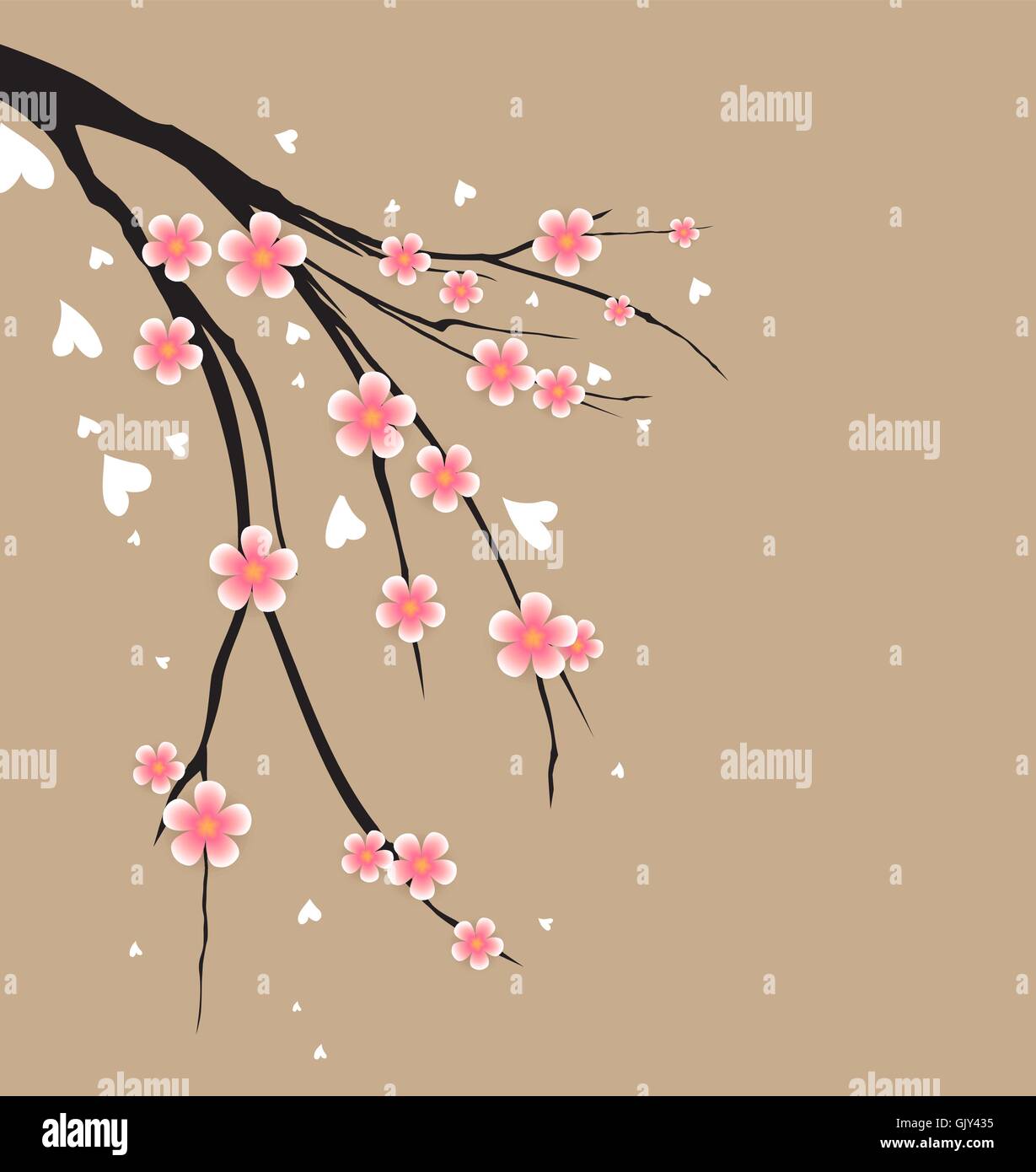 Blossom cherry sakura invitation Stock Vector Images - Alamy