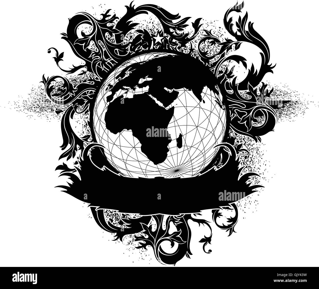 Earth ribbon Black and White Stock Photos & Images - Alamy