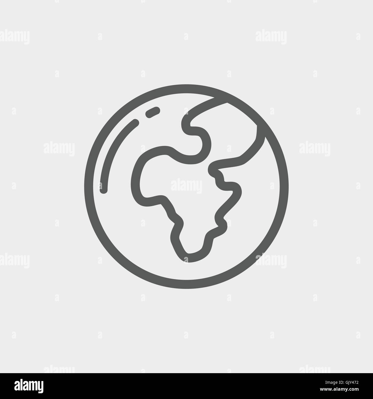 Line icon planet earth Black and White Stock Photos & Images - Alamy