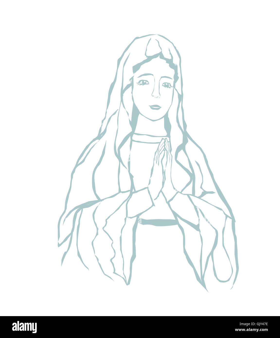 Blessed Virgin Mary portrait Stock Vector Image & Art - Alamy