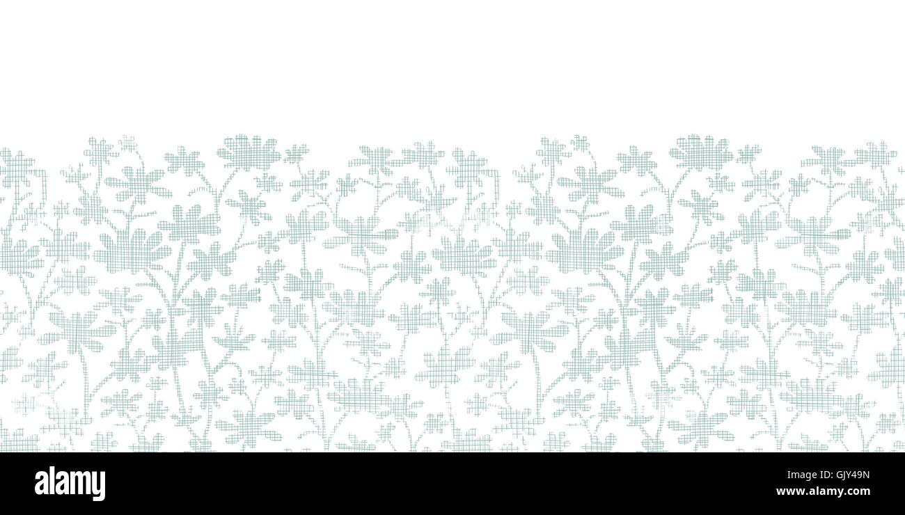 Vector abstract gray bush leaves textile horizontal border seamless ...