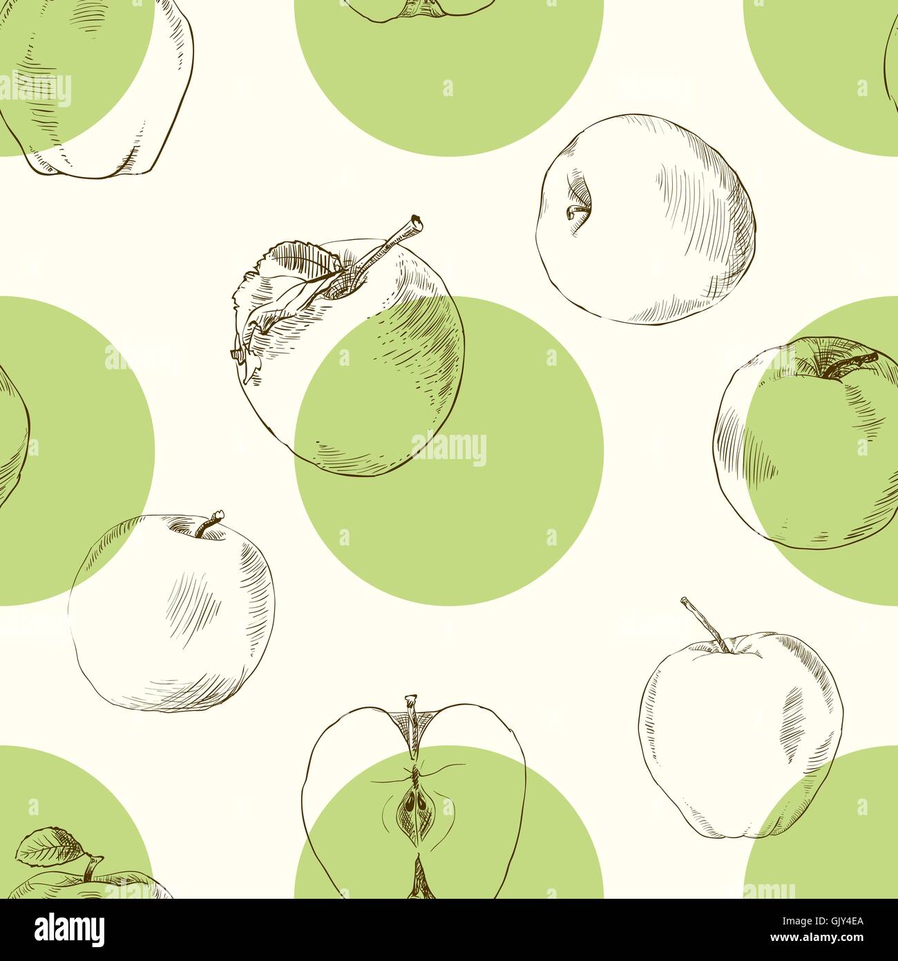 Seamless Pattern Apples Stock Vector Image And Art Alamy
