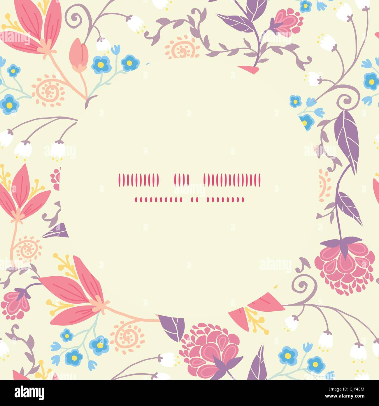 Vector fresh field flowers and leaves frame seamless pattern bac Stock ...