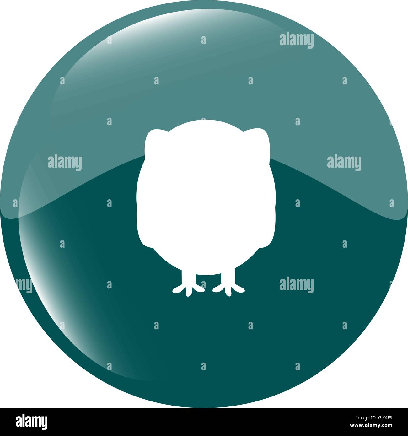Owl on icon button isolated Stock Vector Image & Art - Alamy