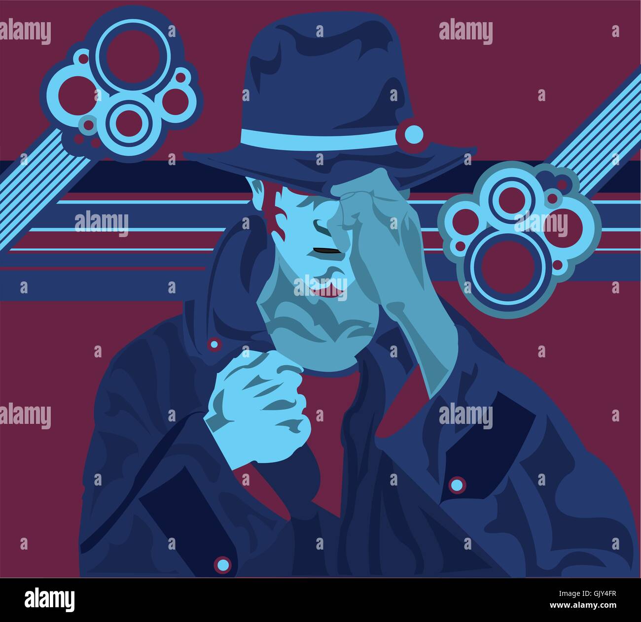 Man trench coat dark Stock Vector Images - Alamy