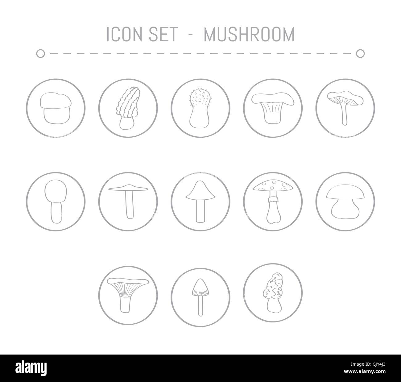 Mushroom set icons Stock Vector Images - Alamy