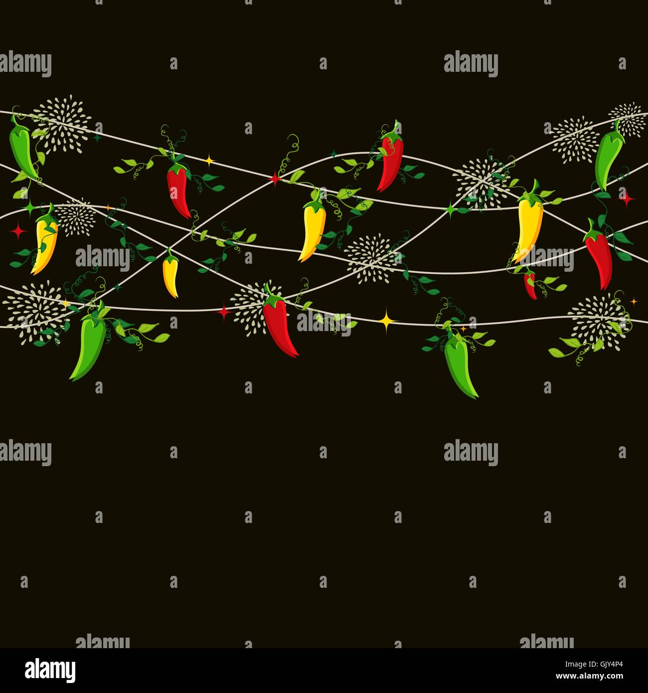 Mexican food chili pepper seamless pattern Stock Vector Image & Art - Alamy