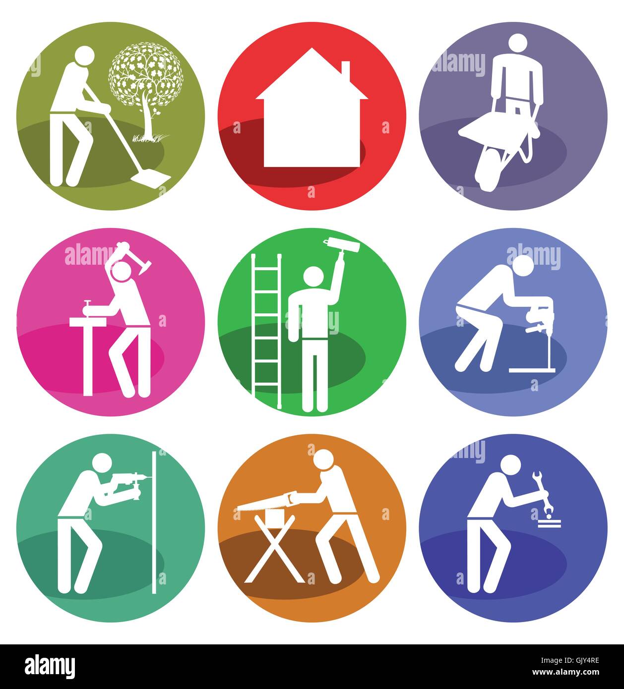 Home painting materials Stock Vector Images - Alamy