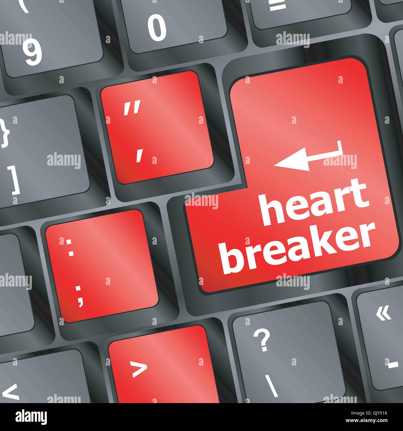 heart breaker word on keyboard key, love concept vector Stock Vector ...