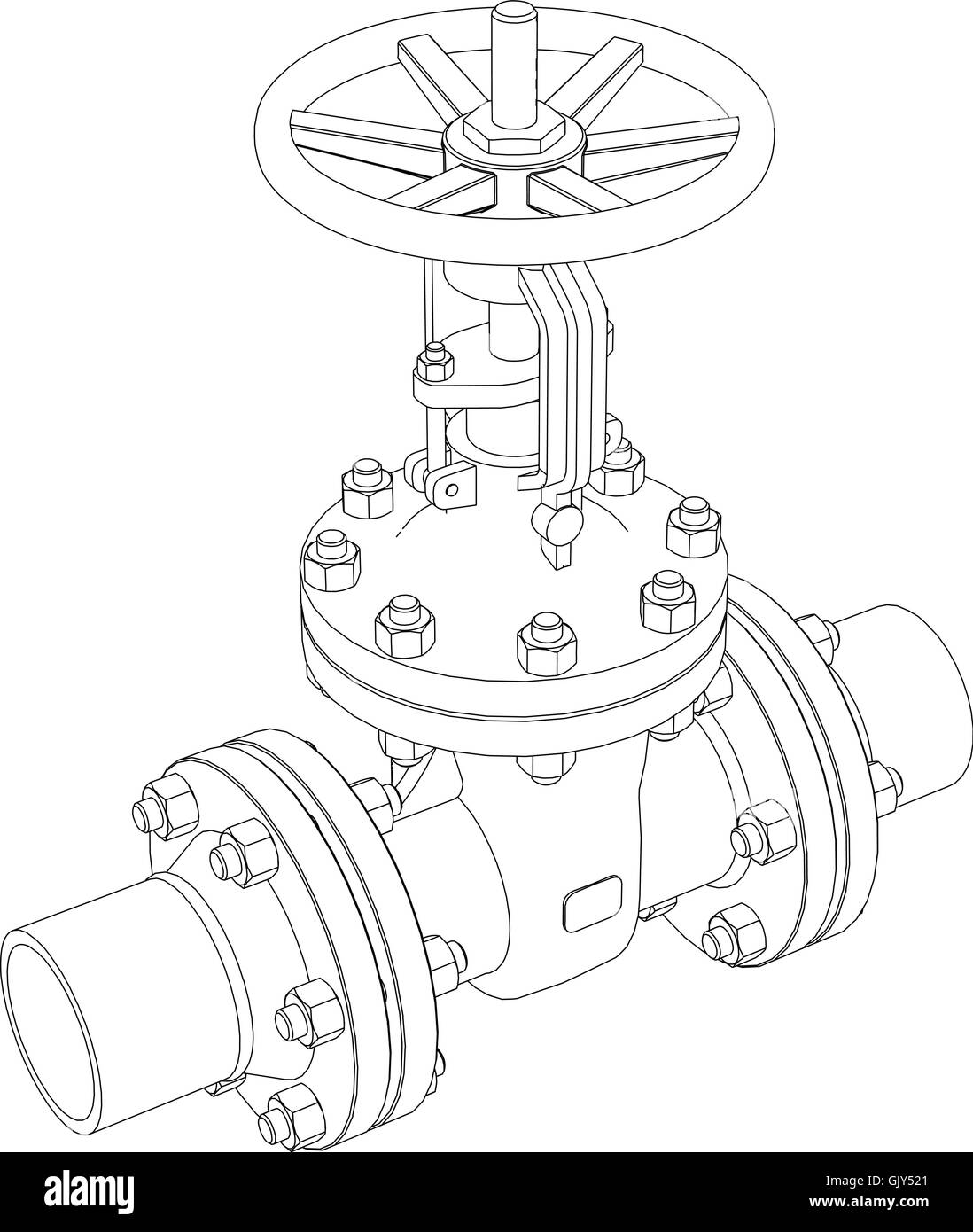 Industrial valve. Vector rendering of 3d Stock Vector Image & Art - Alamy
