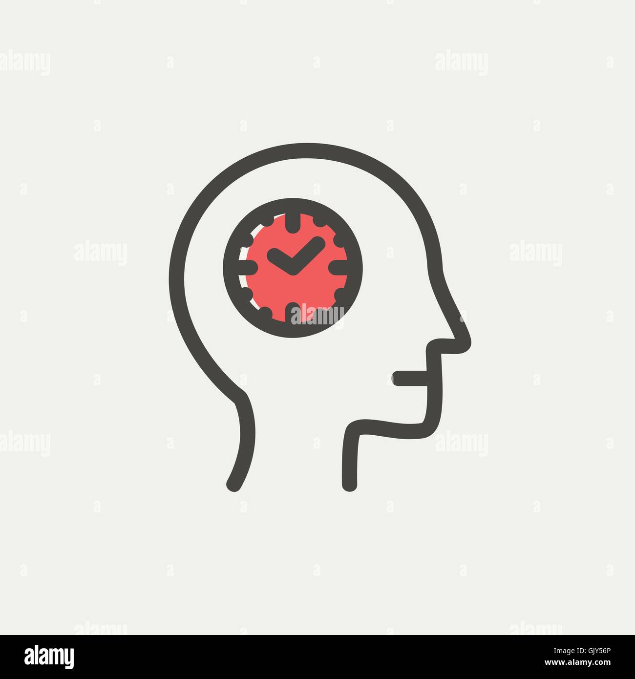Brain power thin line Stock Vector Images - Alamy