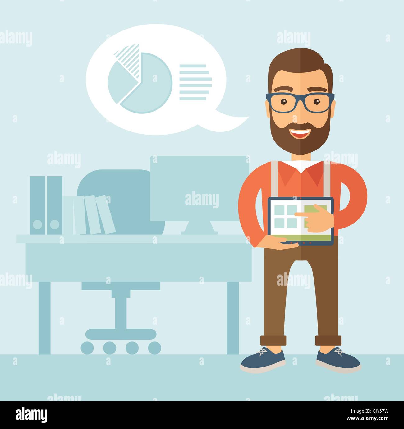 Stand desk office work Stock Vector Images - Alamy