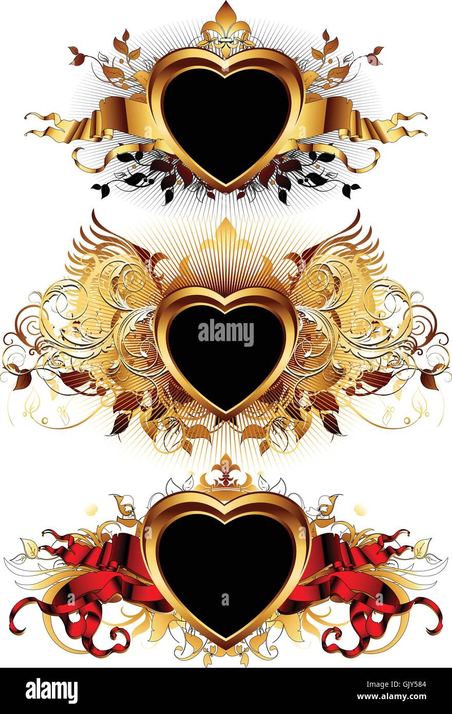heart forms with ornate elements Stock Vector Image & Art - Alamy