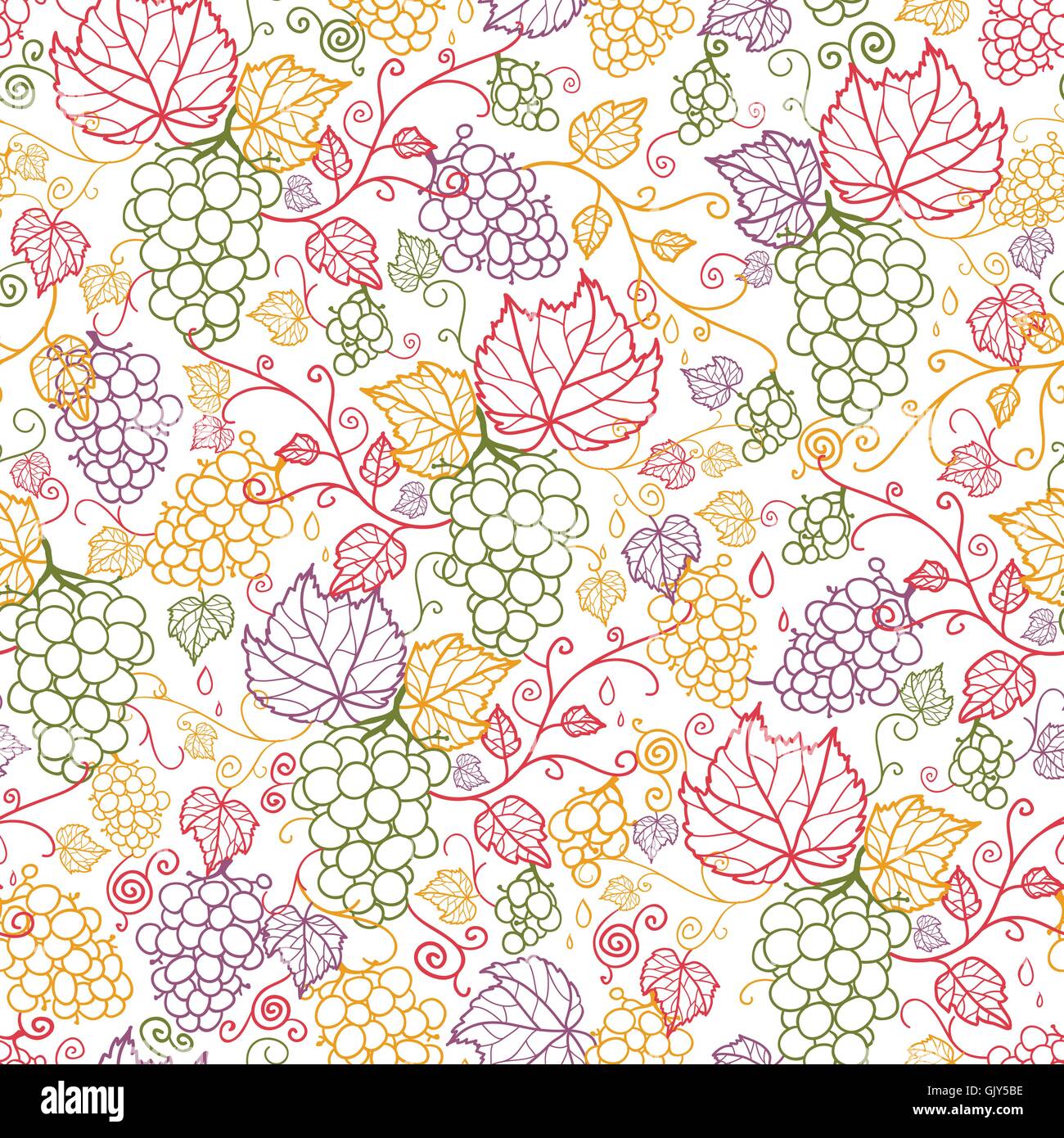 Line art grape vines seamless pattern background Stock Vector Image & Art - Alamy