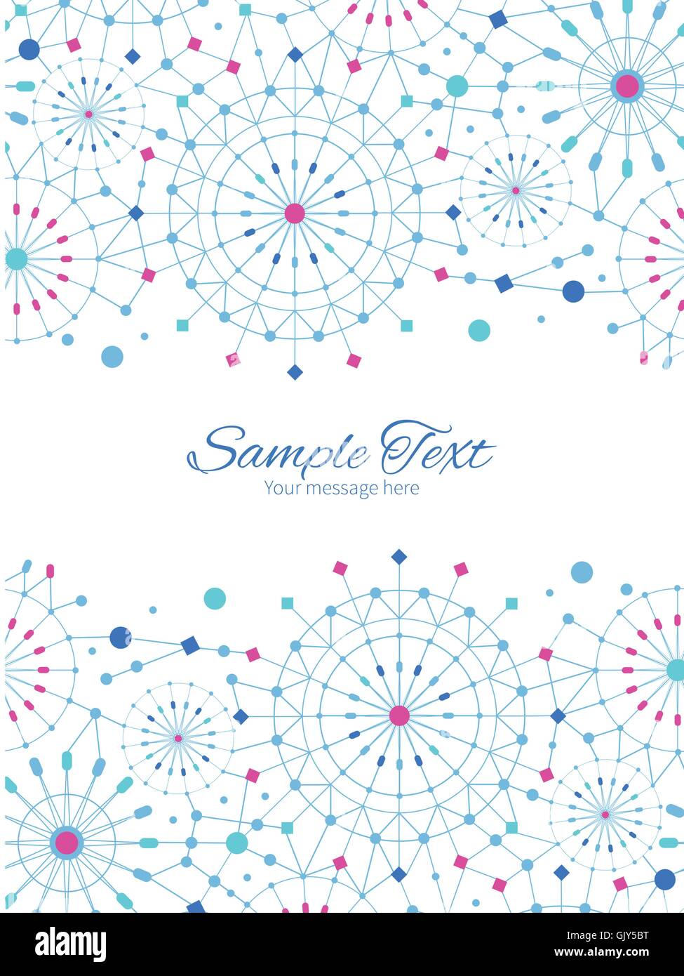 Vector blue abstract line art circles vertical double borders frame ...