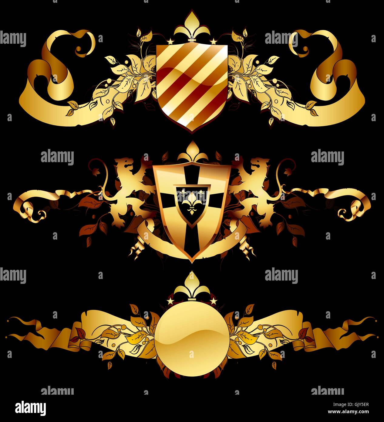 set of heraldic shields Stock Vector Image & Art - Alamy