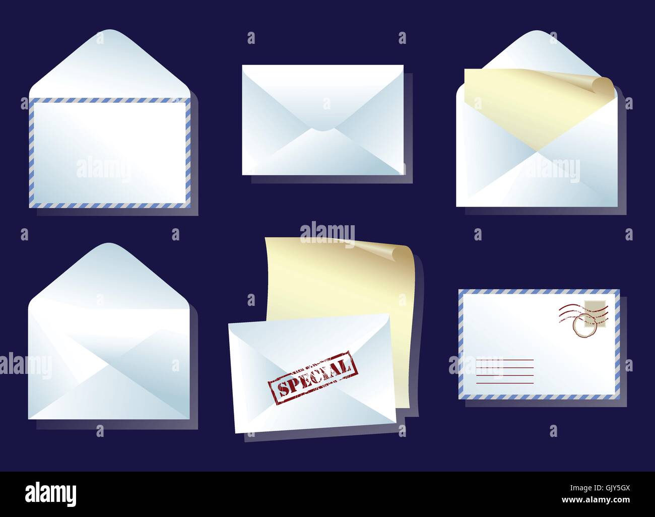 White envelope pencil Stock Vector Images - Alamy