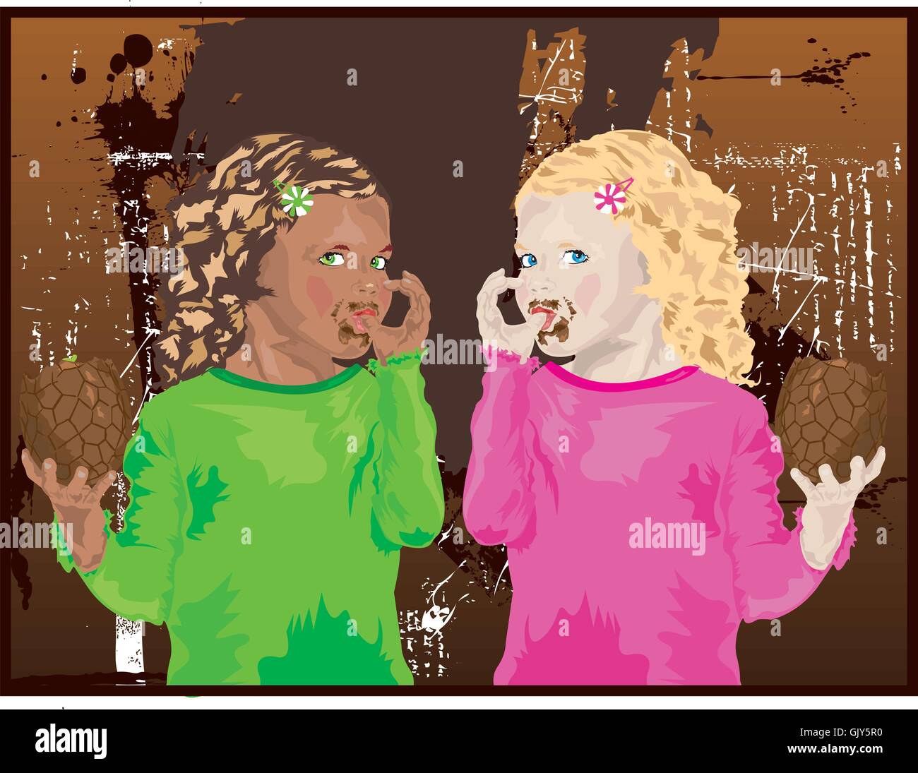 Baby in red basket Stock Vector Images - Alamy