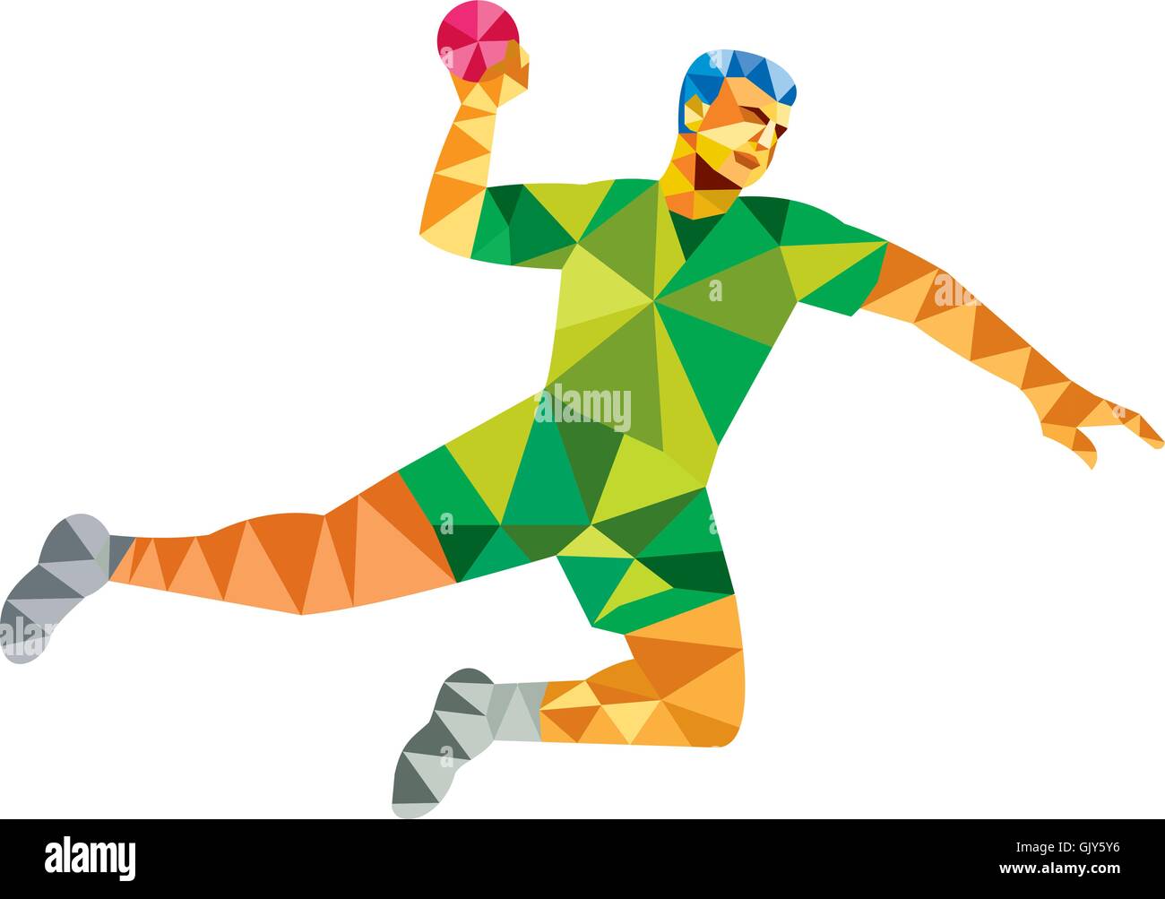 Handball player Stock Vector Images - Alamy