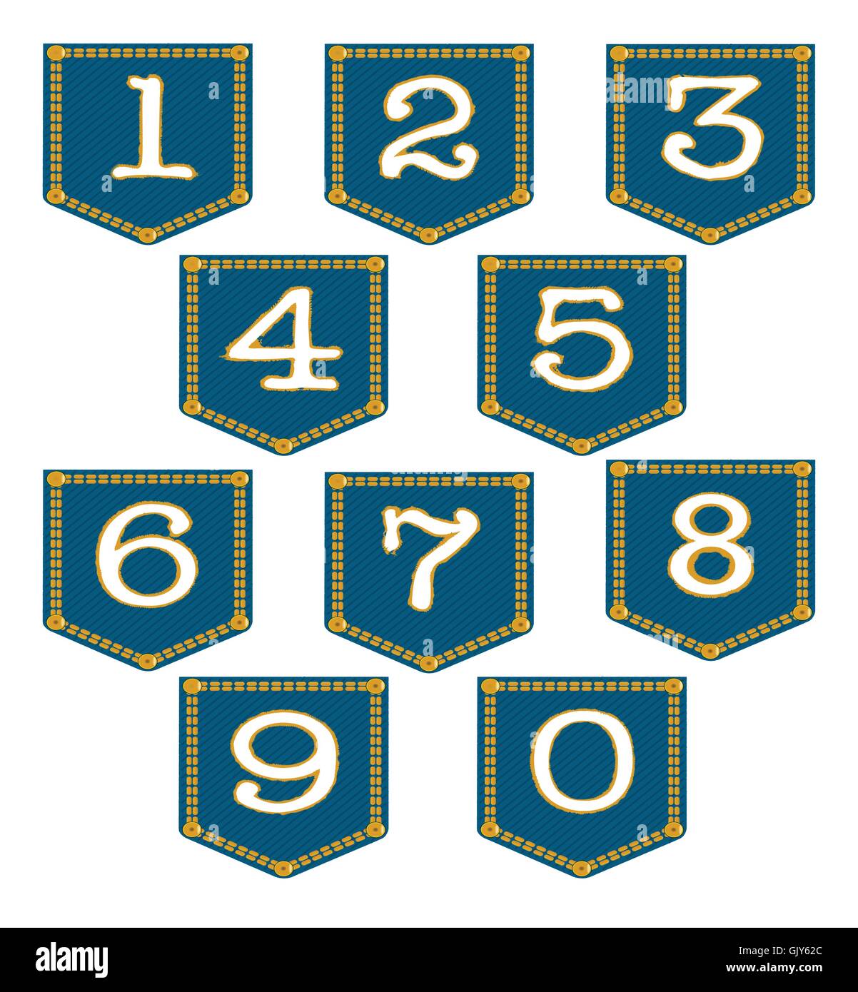 Denim Pocket Numbers Stock Vector Image & Art - Alamy