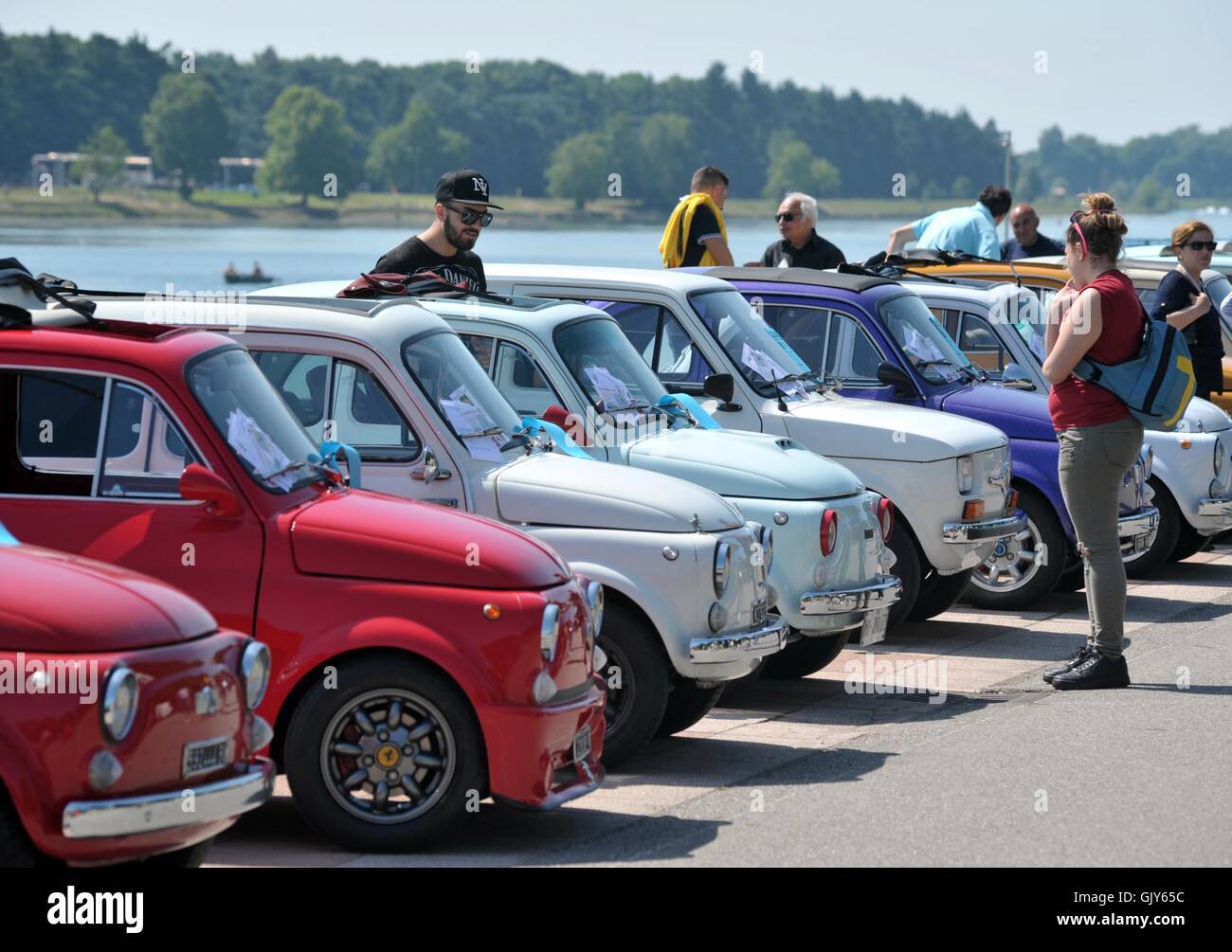 Car enthusiasts take part in the Fiat 500 Rally in Segrate Featuring ...