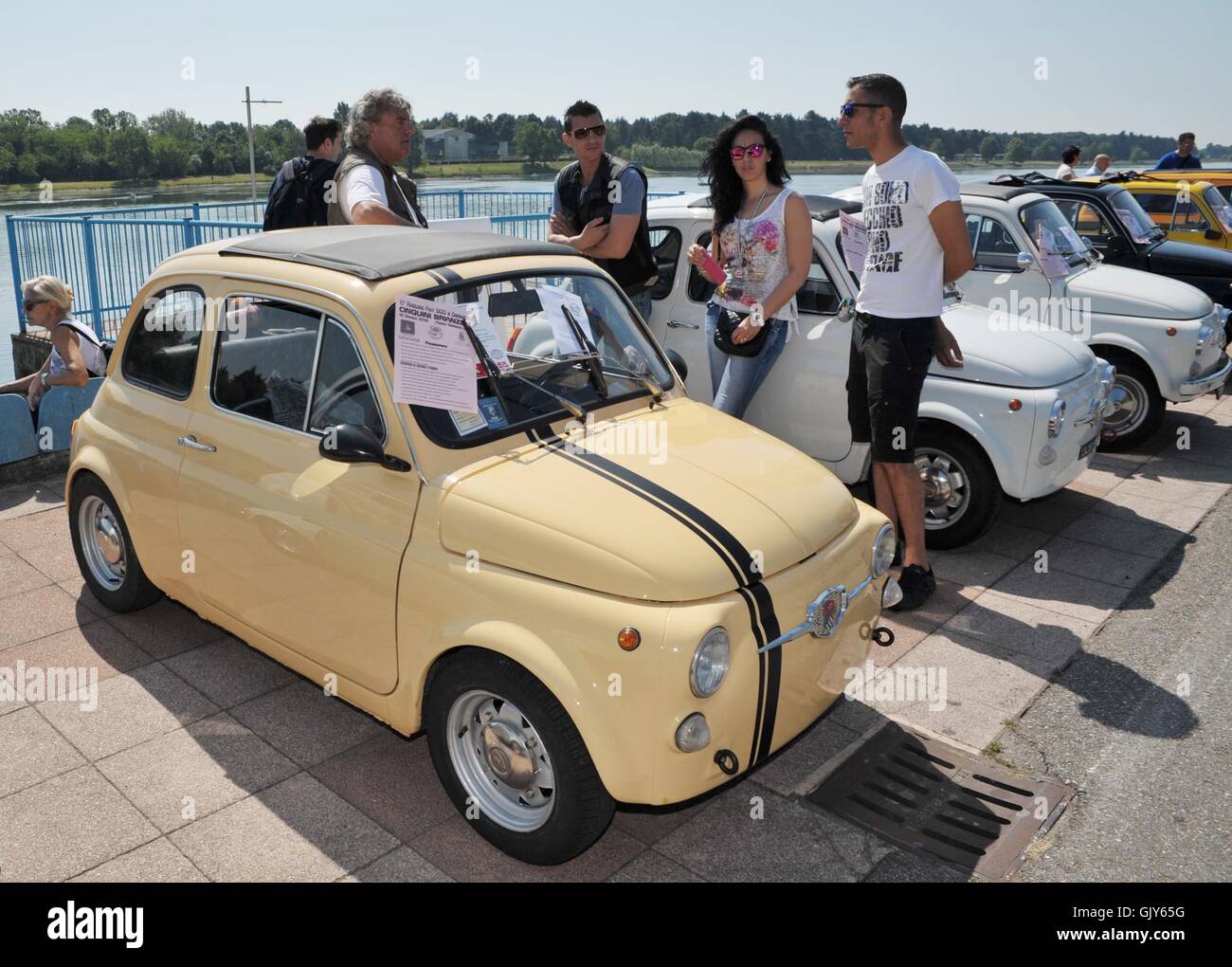Car enthusiasts take part in the Fiat 500 Rally in Segrate Featuring ...