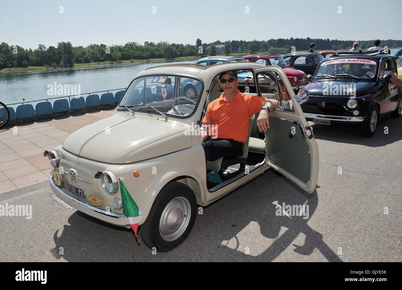 Car enthusiasts take part in the Fiat 500 Rally in Segrate Featuring ...