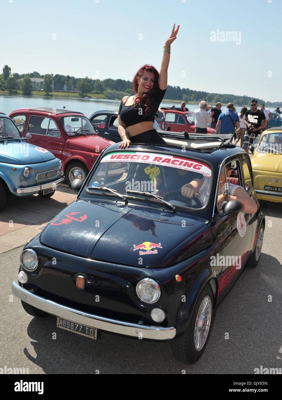 Car enthusiasts take part in the Fiat 500 Rally in Segrate Featuring ...