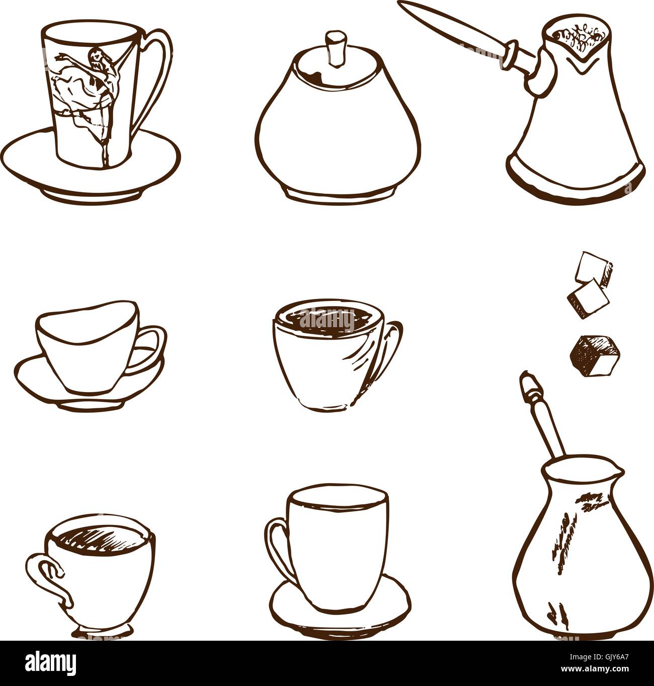 Coffee tea sweet dessert Stock Vector Images - Alamy