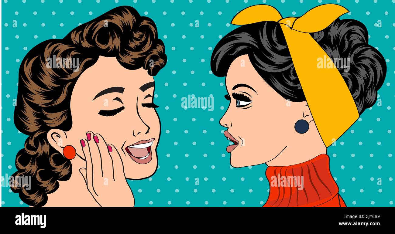 Vintage women gossip Stock Vector Images - Alamy