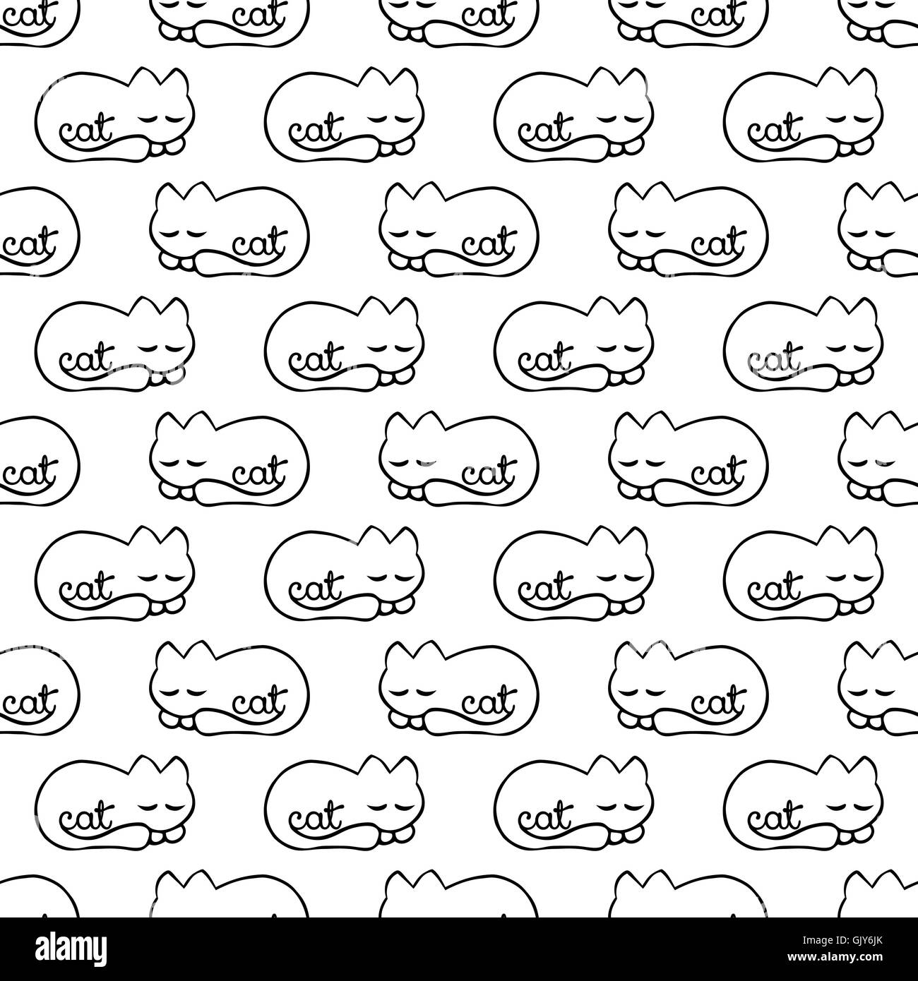 Seamless pattern cute sleeping Stock Vector Images - Alamy