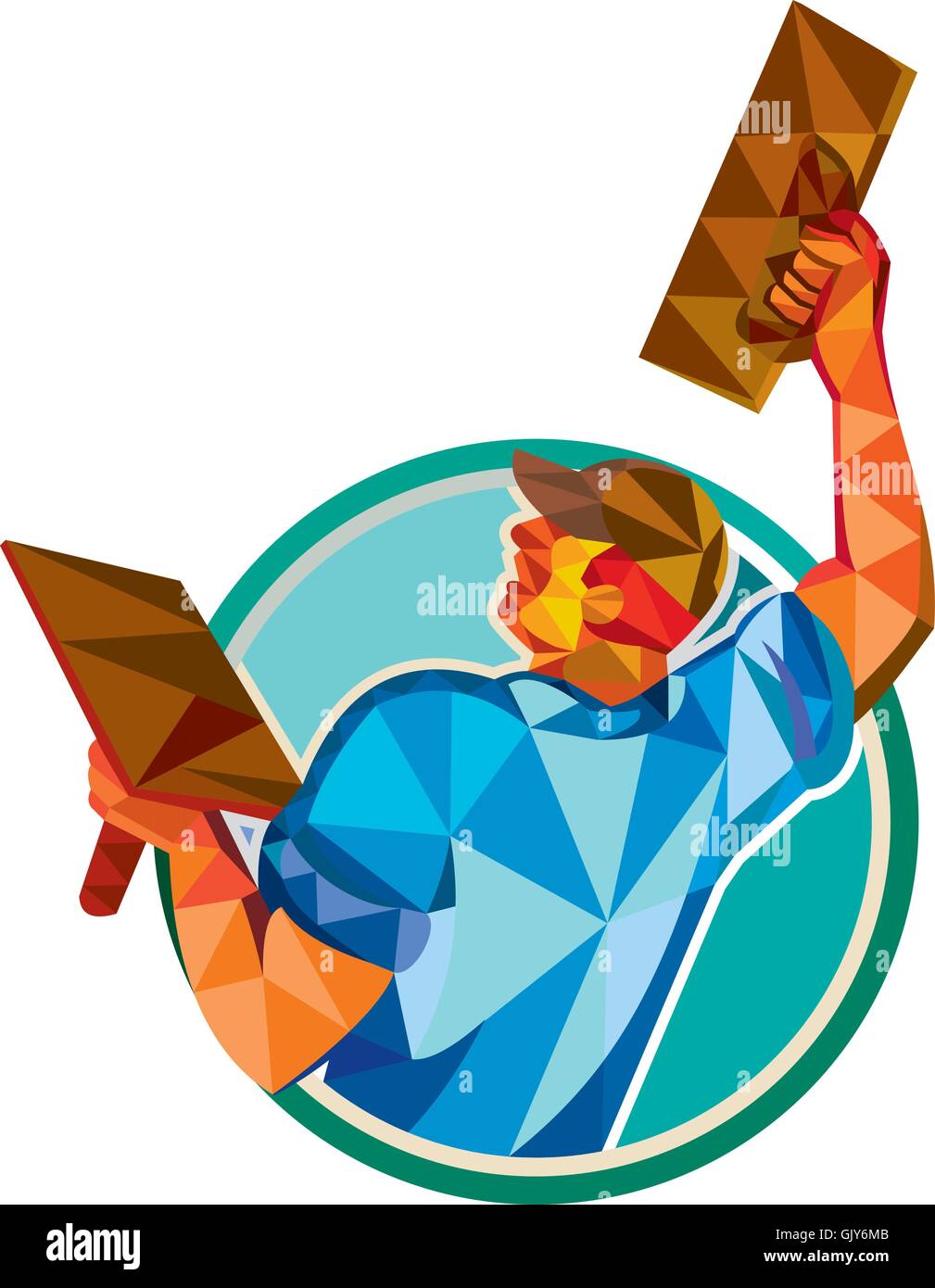 Man holding trowel Stock Vector Images - Alamy